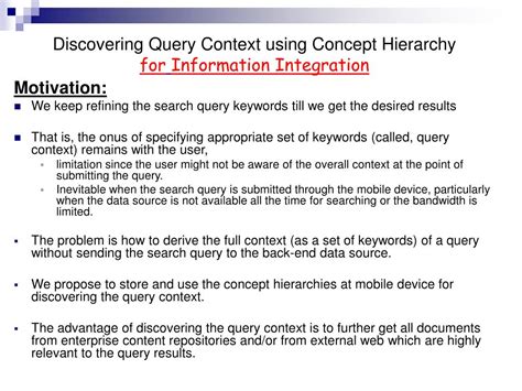 ppt discovering query context using concept hierarchy powerpoint