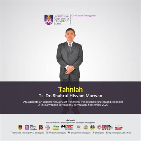 Congratulations Ts Dr Shahrul Hisyam Marwan On His Appointment As The