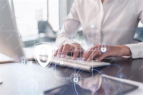 Premium Photo A Woman Programmer Is Typing A Code On Computer To Protect A Cyber Security From