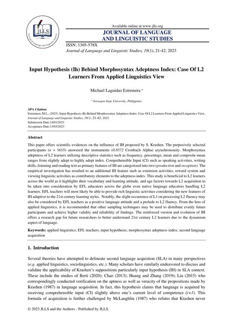 Pdf Input Hypothesis