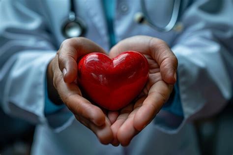 A Doctor Is Holding A Heart In His Hands Premium Ai Generated Image