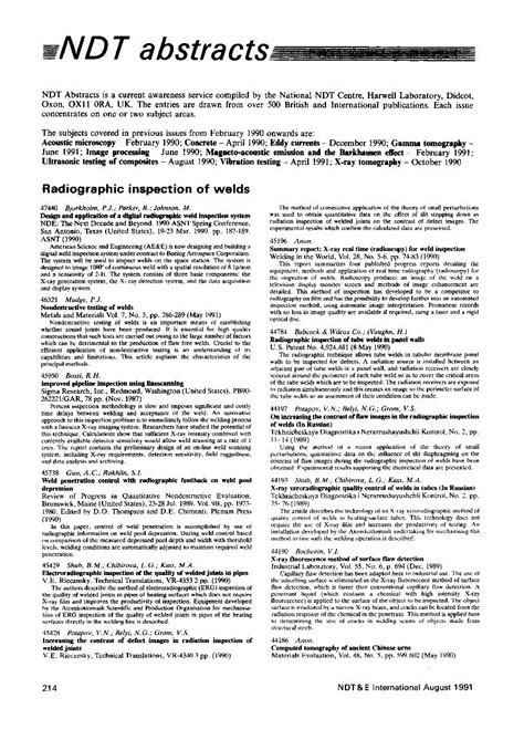 Pdf X Ray Xeroradiographic Quality Control Of Welds In Tubes In