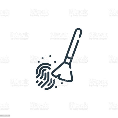 법과 정의 개념에서 지문 아이콘 벡터 지문 편집 가능한 스트로크의 얇은 선 그림입니다 웹 및 모바일 앱 로고 인쇄 미디어에 사용하기 위한 지문 선형 기호 미국에 대한 스톡