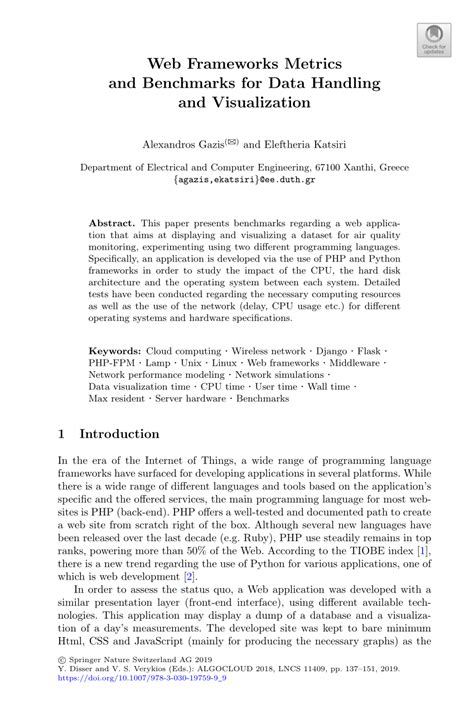 PDF Web Frameworks Metrics And Benchmarks For Data Handling And Visualization PHP Python