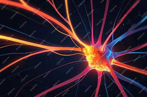 Digital Illustration Of Active Neuron Firing Within A Neural Network Simulating Brain Activity