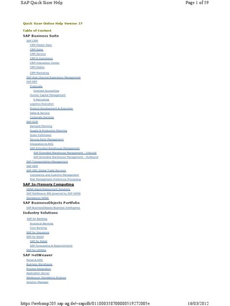 Sizing Faq Pdf Sap Se Sales