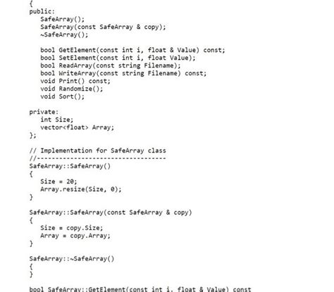 Solved Lab 11c Improving The Safearray Class Introduction