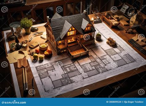 Planning Drafting Linear Icons Set Blueprint Sketch Outline