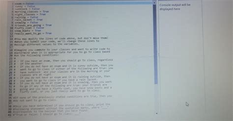 Solved Console Output Will Be Displayed Here Exam False Chegg