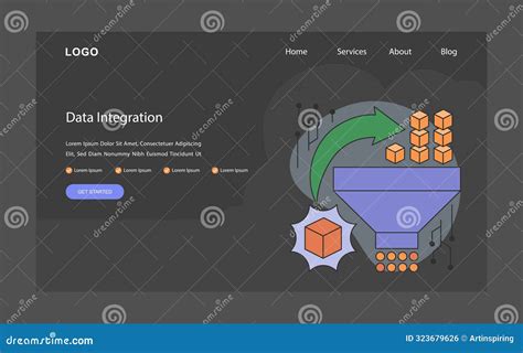 Data Integration Streamlining Diverse Data Stock Vector Illustration Of Cloud Technology