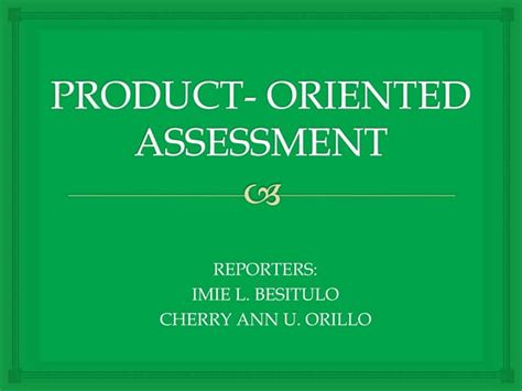 Productorientedassessmentforcesvpptx