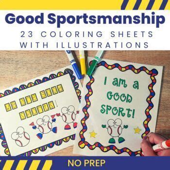 Good Sportsmanship Coloring Sheets And Classroom Posters No Prep