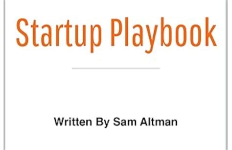 Startup Playbook