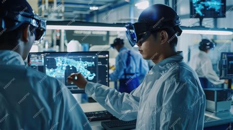 Premium Photo Engineers Conducting Quality Control Inspections Using Aipowered Image