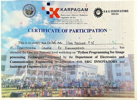 Harikrishna P N On Linkedin Workshopexperience Python