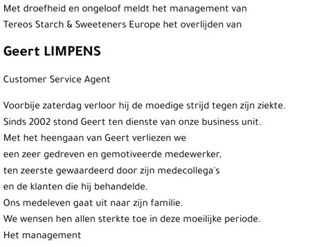 Avis De Décès De Geert Limpens Décédé Le 24 10 2015 à Aalst Annonce