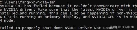 【windows系统命令行nvdia smi报错nvidia smi has failed解决方案】 csdn博客