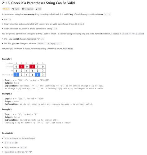 Check If A Parentheses String Can Be Valid Dev Path For CC