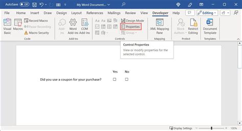 Microsoft Word Checkbox Content Control Holfcontent