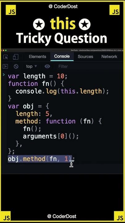 This In Javascript Interview Question Shorts Javascript Youtube