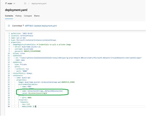 set azure container instance variable using release pipeline yaml and azdevops variable group