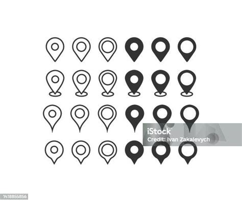 Gps 포인터 아이콘 세트 탐색 핀 기호입니다 위치 맵 벡터에 서명합니다 독일 화폐 단위에 대한 스톡 벡터 아트 및 기타 이미지 독일 화폐 단위 인간 정착 내비게이션