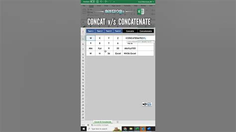 Concat Vs Concatenate In Excel Shorts Youtubeshorts Tutorial Youtube