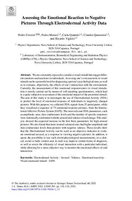 Pdf Assessing The Emotional Reaction To Negative Pictures Through