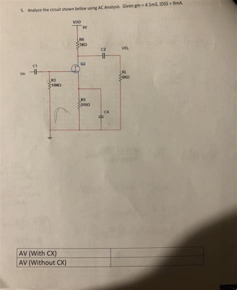 Solved 5 Analyze The Circuit Shown Below Using Ac Analysis