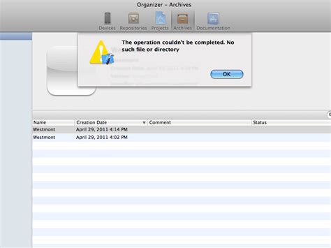 Objective C Xcode 4 Archiveipa Error The Operation Couldnt Be