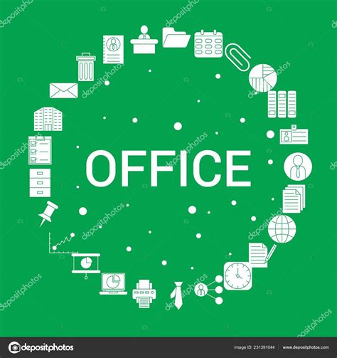 Office Icon Set Infographic Vector Template Stock Vector By ©ibrandify 231391044