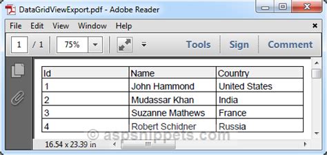 Export Windows Forms Datagridview To Pdf Using Itextsharp C And Vbnet