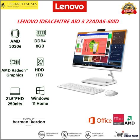 Jual Lenovo Ideacentre Aio Ada Id Amd A E Gb Tb Hdd Win Ohs Shopee Indonesia