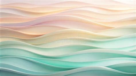 Abstract Pastel Wave Pattern Background Soft Hues And Gentle Curves Generative Ai Stock