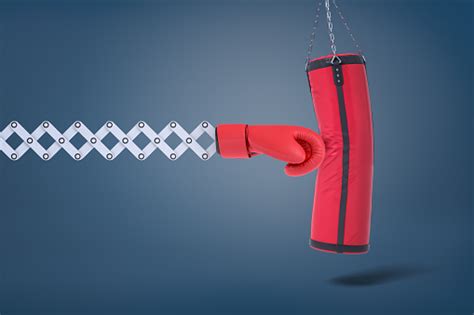 시저 장착에 빨간색 스포츠 장갑의 3d 렌더링 안타 어두운 파란색 배경에 복싱 가방 샌드백에 대한 스톡 사진 및 기타 이미지 샌드백 튀기 0명 Istock