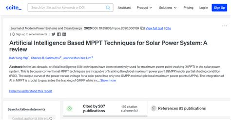 artificial intelligence based mppt techniques for solar power system a review
