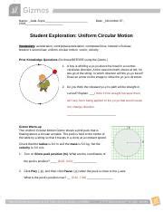 Exploring Uniform Circular Motion Velocity Acceleration And Course Hero