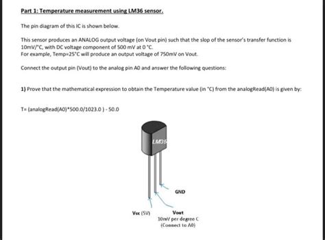 Solved Part 1 Temperature Measurement Using Lm36 Sensor