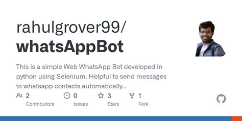 github rahulgrover99 whatsappbot this is a simple web whatsapp bot