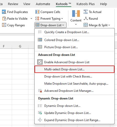 Enable Multiple Selections in Excel Drop Down Lists with Kutools