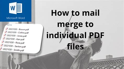 Mail Merge To Individual Pdf Files Using Microsoft Word Youtube