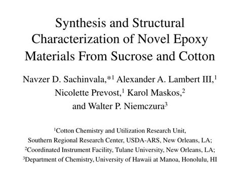 Ppt Synthesis And Structural Characterization Of Novel Epoxy