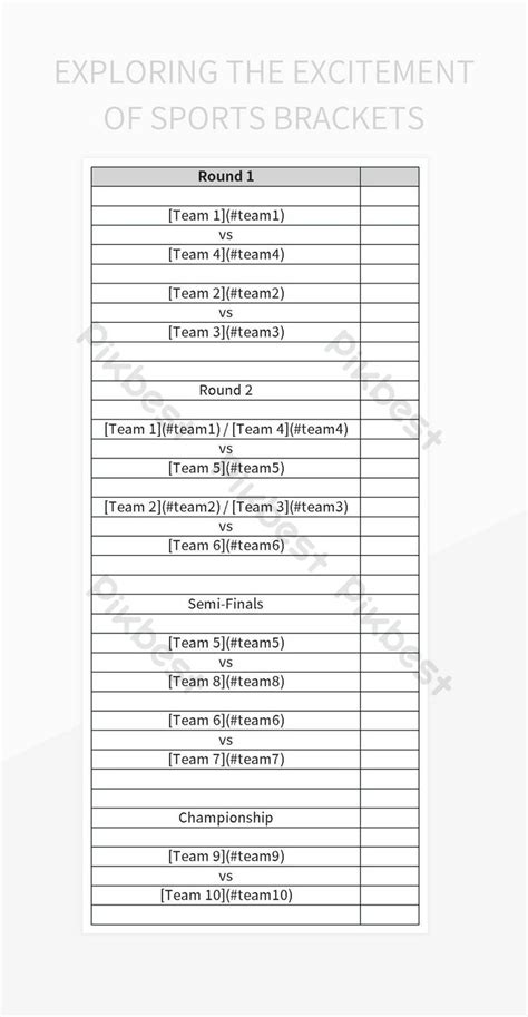 Unveiling The Thrill Of Tournament Brackets Excel Template Free