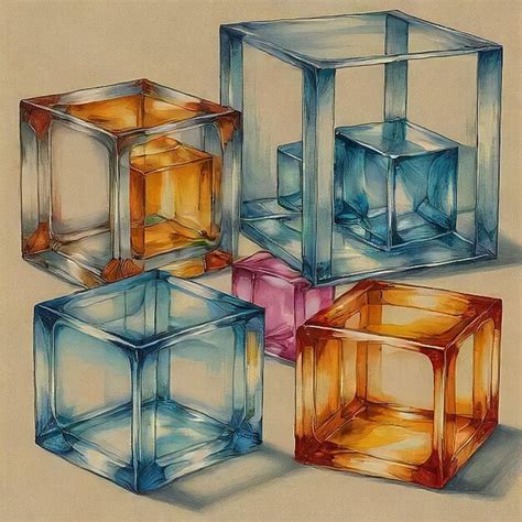 Glass Cubes Three Dimensional Design Ai Generated Premium Ai