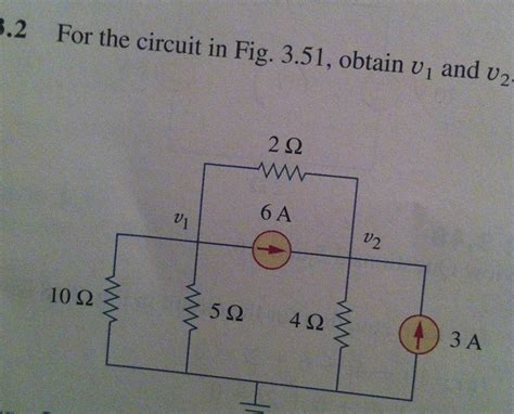 solved for the circuit in fig 3 51 obtain v1 and v2