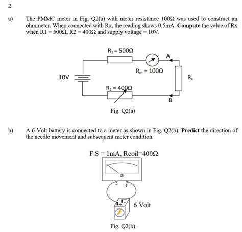 solved 2 a the pmmc meter in fig 22 a with meter