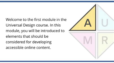 The Welcome Message For The Accessibility Module In The Udl Course Download Scientific Diagram