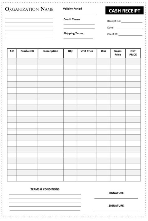 Cash Receipt Template Free Word And Excel Templates