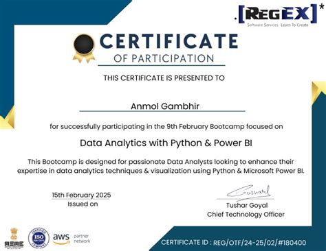 Completed Data Analytics Bootcamp At Regex Software Services Anmol Gambhir Posted On The Topic