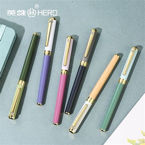 英雄宝珠笔a06商务高档签字笔中性男女士签名金属重手感高级黑色碳素水笔签单笔logo刻字送礼私人定制钢笔 虎窝淘